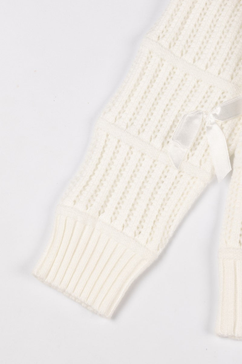 Ribbon Bow Cropped Sweater