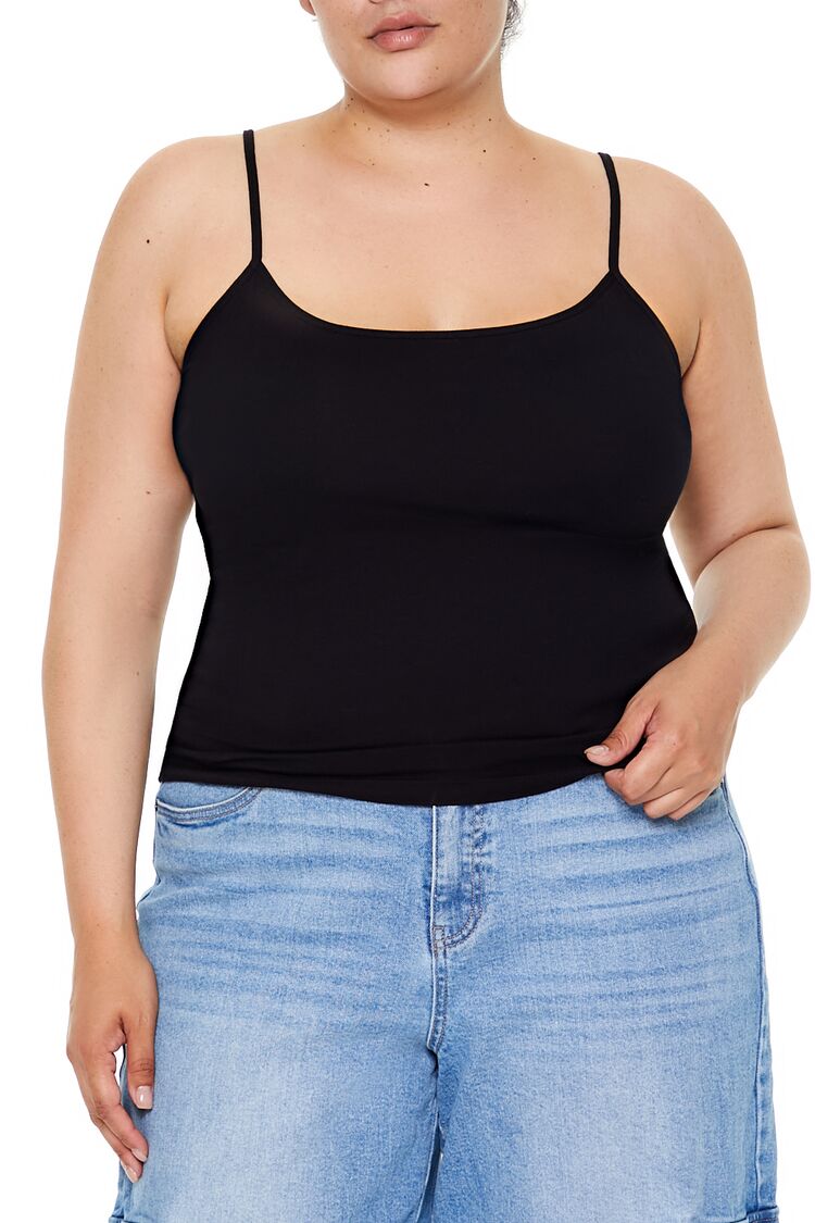 Plus Size Cotton-Blend Basic Cami