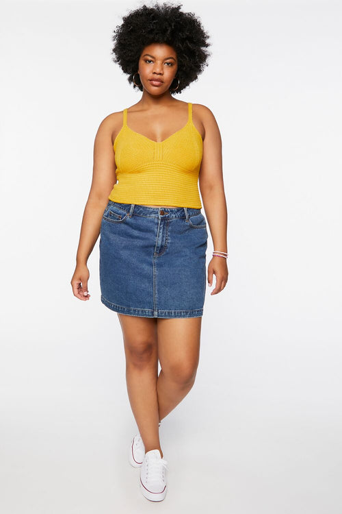 Plus Size Sweater-Knit Cropped Cami