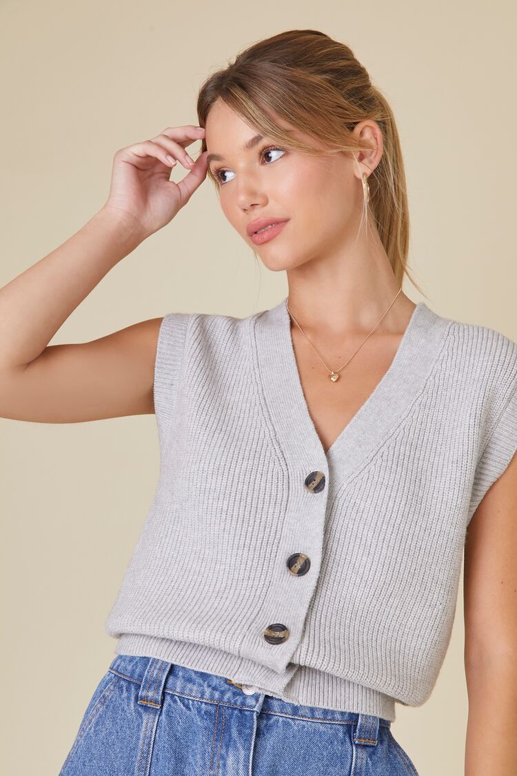 Tortoiseshell Button Sweater Vest