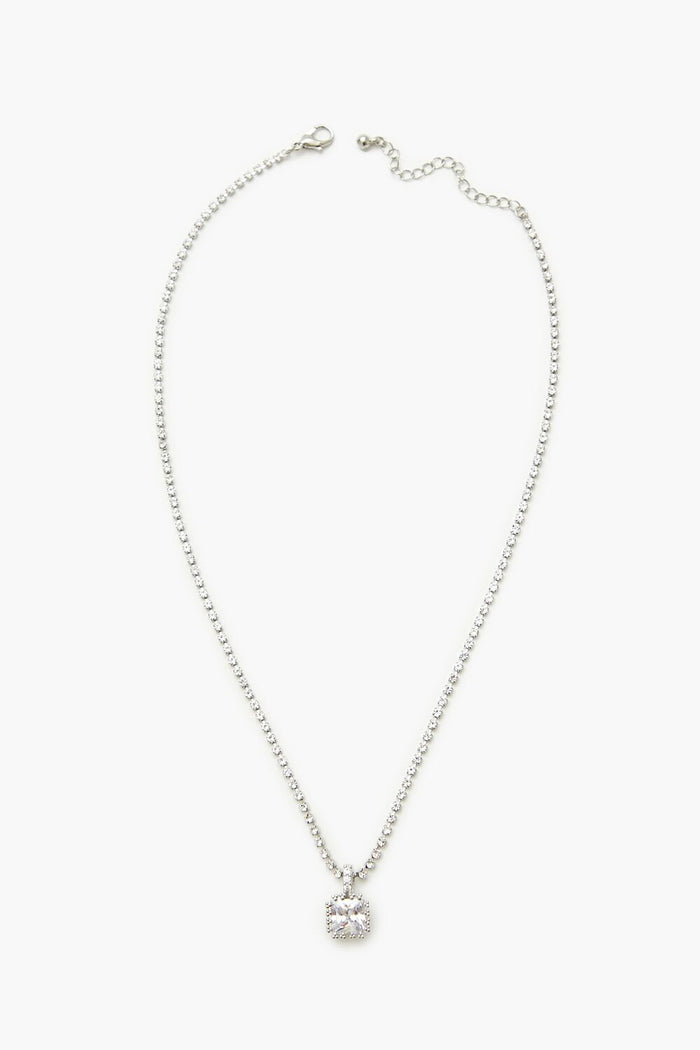 CZ Pendant Box Chain Necklace